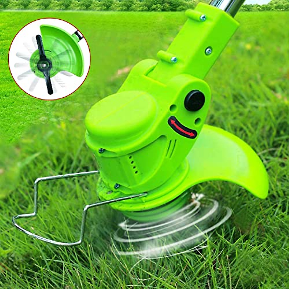 Cordless String Trimmer Weed Wacker 24V Brush Cutter Battery Powered 4.0Ah Foldable Weed Eater with Wheels for Lawn Garden Pruning & Trimming