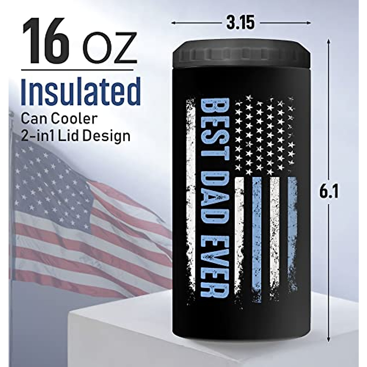 Father's Day Gifts for Dad - Father's Day Gifts from Daughter, Son - Dad Gifts from Daughter, Son for Fathers Day - Dad Birthday Gifts, Birthday Gifts for Dad, Funny Present for Dad Can Cooler 16 Oz