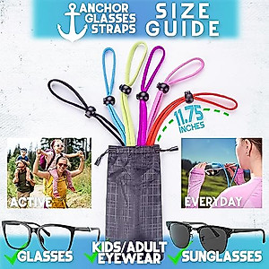 Anchor Glasses Straps Sunglasses Strap Adjustable Stretch Universal Fit for Kids to Adult Sport Eyewear Holder Retainer