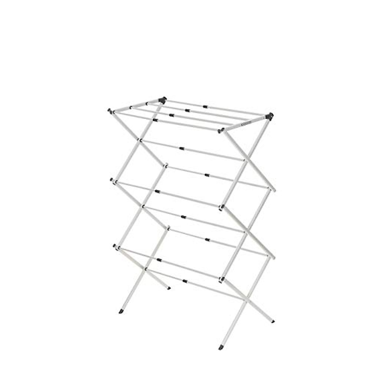 BLACK + DECKER 3 Tier Expandable Collapsing Foldable Laundry Rack for Air Drying Clothing, Space Saving Heavy Duty Lightweight Metal Drying Rack(Gray)