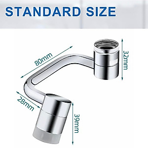 2 Pack Chrome Faucet Aerator, 1080° Swivel Faucet Extender, Kitchen Sink Aerator Extension With 2 Water Outlet Modes Faucet Nozzle, Bathroom Rotating Faucet Attachment