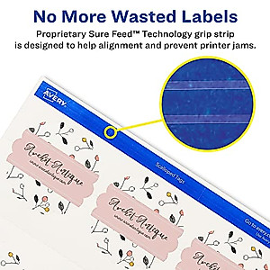 Avery Printable Blank Scallop Round Gift Tags with Sure Feed, 2.5" Diameter, Textured White, 90 Customizable Tags (80511)