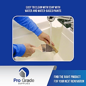 Pro Grade Paint Brush Set - 3-Pack - 2" Angle Brushes for All Latex and Oil Paints & Stains - Home Improvement - Interior & Exterior Use