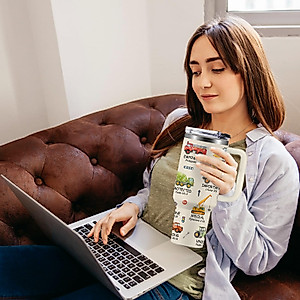 Christian Truck Gifts, 40 Oz God Says I Am Construction Truck Tumbler With Handle, Christian Gifts for Boys, Inspirational Religious Birthday Gifts for Truck Lover Bible Verse Cup, Construction gifts