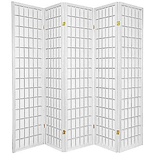 3-10 Panel Room Divider Square Design White (5 Panel)