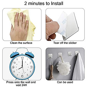 Tysun 6 Pack Self Adhesive Hooks Heavy Duty for Kitchen Bathroom Stick on Hooks for Hanging Towel Hangers Coat Hooks for Bathroom Door Adhesive