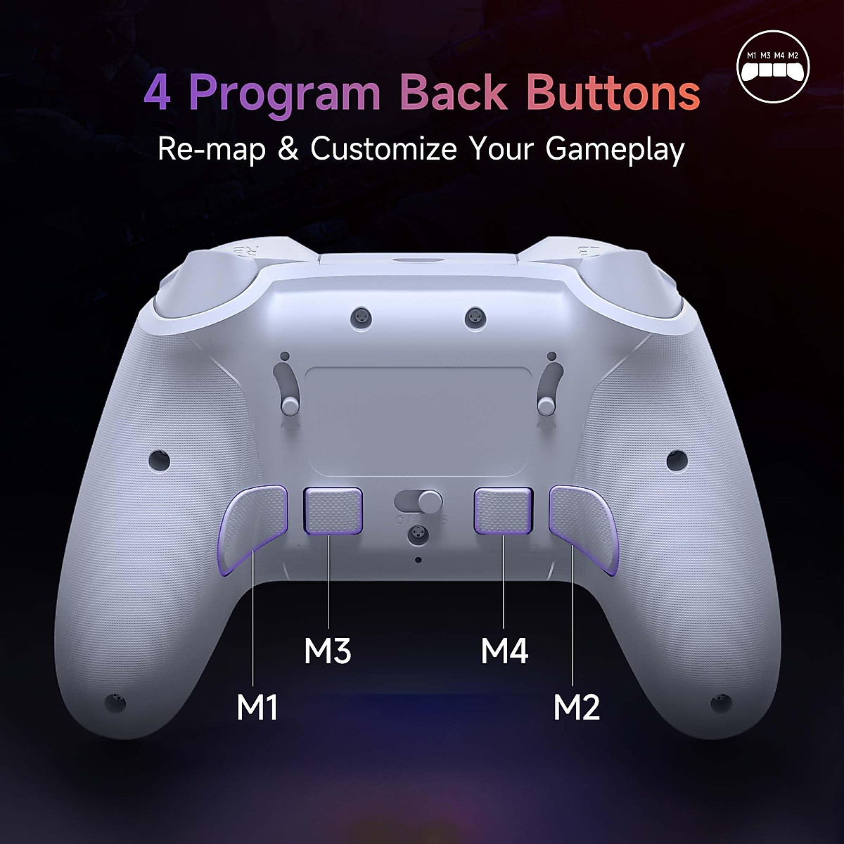EasySMX X20 Wireless Gaming Controller with RGB Backlit, 2-Stage Hall Effect Stick, 1000Hz Polling Rate, 6-Axis Gyro on Multi-Platform, Mech Buttons- Compatible with PC/Switch/Steam/Android