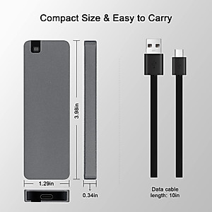 2TB External Hard Drive, Portable SSD External Hard Drive with Reading Speed Up to 500Mb/s Plug and Play Ready for Mac and PC Computer, Desktop, Laptop Silver