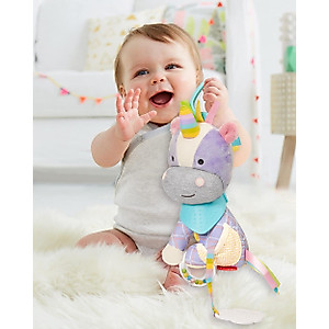 Skip Hop Bandana Buddies Baby Activity and Teething Toy with Multi-Sensory Rattle and Textures, Unicorn