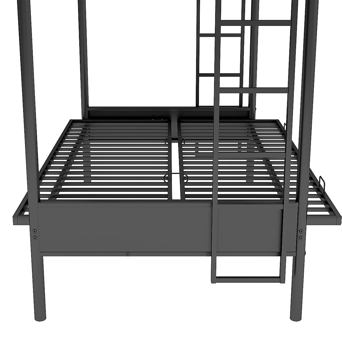 SOFTSEA Twin Over Full Metal Bunk Bed Industrial Style Twin Over Futon Bunk Bed for Kids (Futon Bunk)