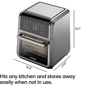 Chefman 12-Quart 6-in-1 Air Fryer Oven with Digital Timer, Touchscreen, and 12 Presets - Family Size Countertop Convection Oven, Dishwasher-Safe Parts
