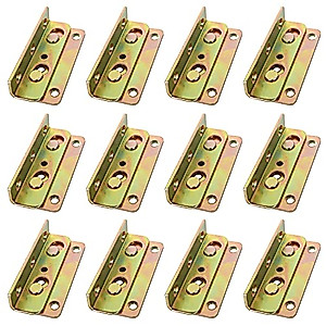 CYEAH 12PCS Bed Rail Brackets Heavy Duty Non-Mortise Wooden Bed Rail Fittings, Rust Proof Bed Frame Hardware Brackets for Connecting to Wood, Headboards and Foot-Boards