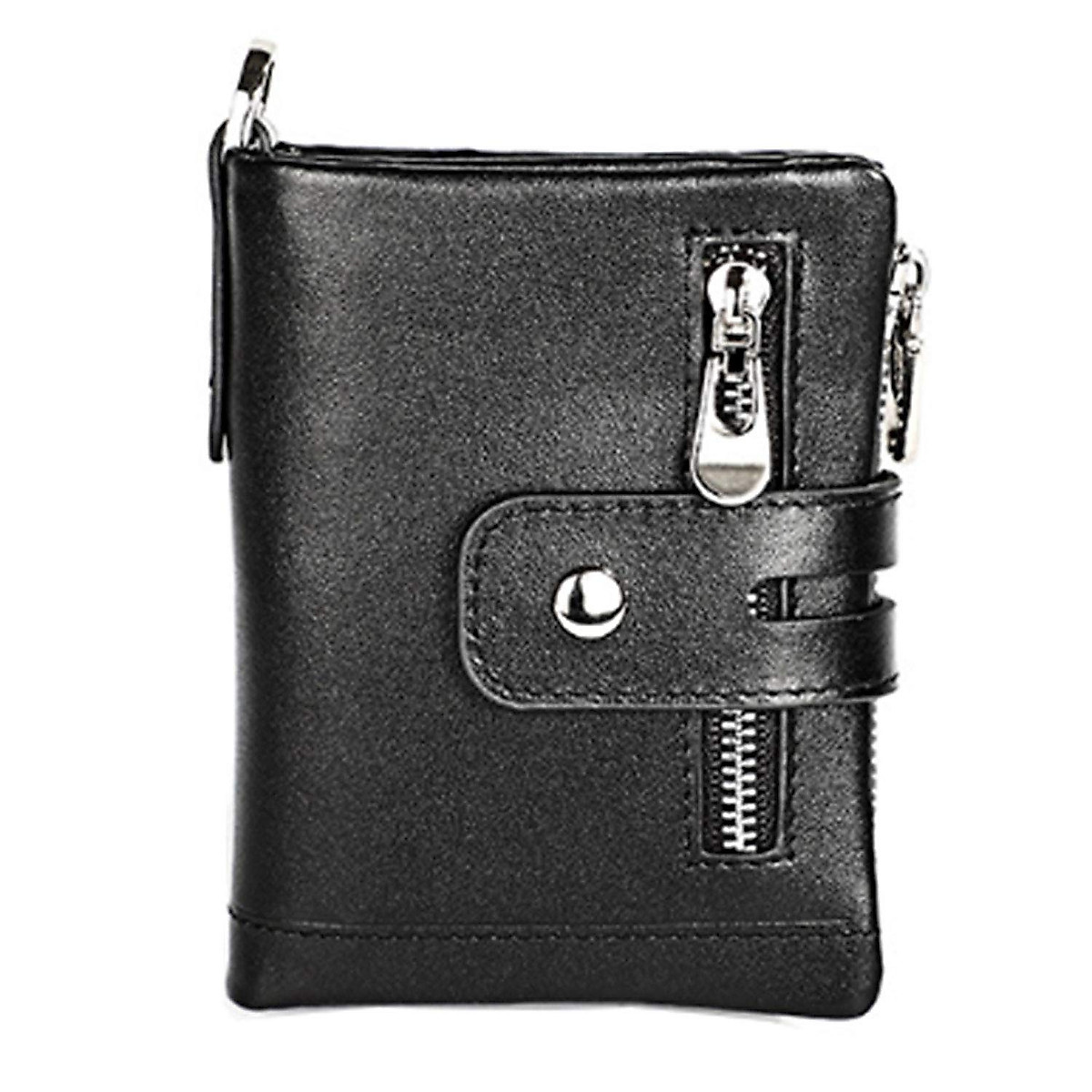 Vintage Women's RFID Blocking Leather Wallet small Chain (black)…