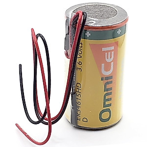 6x OmniCel ER34615HD/W LithiumThionyl Chloride Battery with Wire Leads For Fleet Monitoring, Tracking Devices for Hunting Dogs, Carbon Monoxide Detectors, Intrusion Sensors, Invisible Fencing
