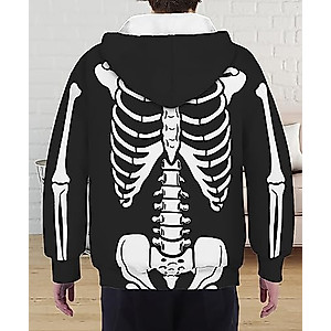 ALUWU Boys Girls Hoodies Kids 3D Print Pullover Sweatshirts With Pocket Cool Funny Long Sleeve Hooded Cute Graphic Comfy Halloween SkeletonHoody for Teens Size 11-12T
