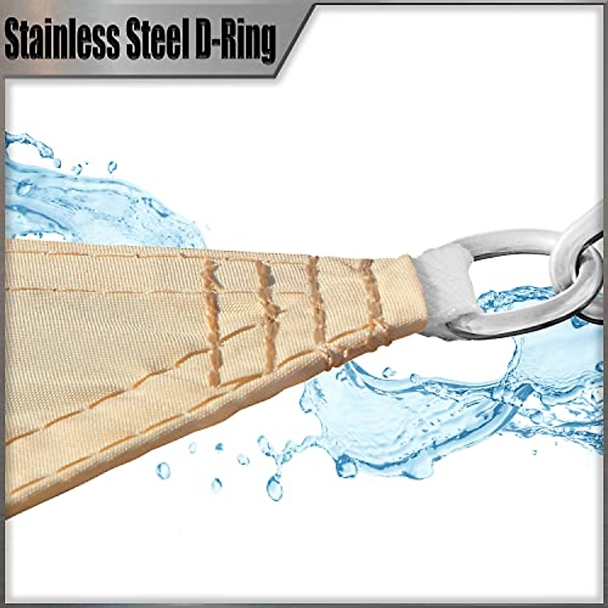 Amgo 14' x 14' Beige Rectangle Square Waterproof Sun Shade Sail Canopy Awning Shelter, 95% UV Blockage UV & Water Resistant AMWTPS14, Outdoor Patio Garden Carport (We Customized)