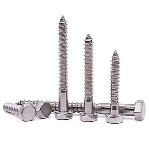 5/16" x 3" Hex Head Lag Screws Bolts for Wood, 304 Stainless Steel 18-8, Heavy Duty Lag Bolts, Hexagon Head Wood Deck Screws 10 PCS