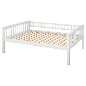 Merax Full-Over-Full Bunk Bed, Solid Wood Full Size Bunk Bed with Two Storage Drawers, Convertible Bunk Bed Can be Converted Into Two Full Size Daybeds (White)