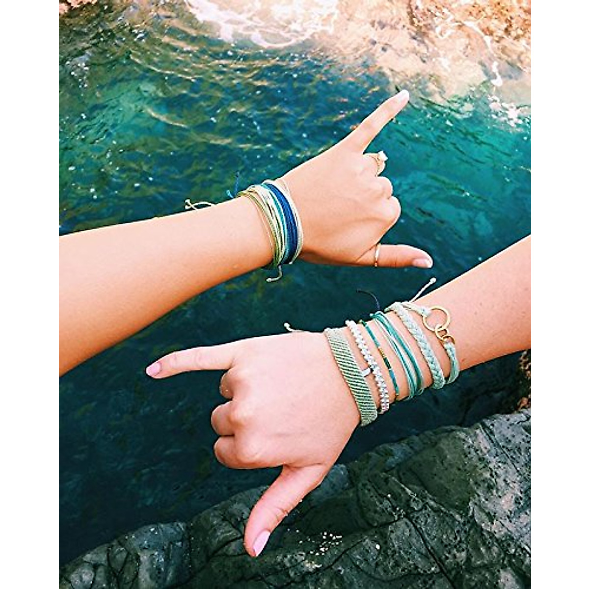 Pura Vida Original Royal Blue Bracelet - 100% Waterproof, Adjustable Band - Plated Brand Charm