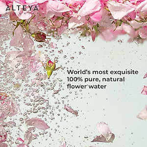 Alteya Organics Rose Water USDA Certified Organic Facial Toner, 3.4 Fl Oz/100mL Pure Bulgarian Rosa Damascena Flower Water, Award-Winning Moisturizer Miron Biophotonic Glass Spray Bottle