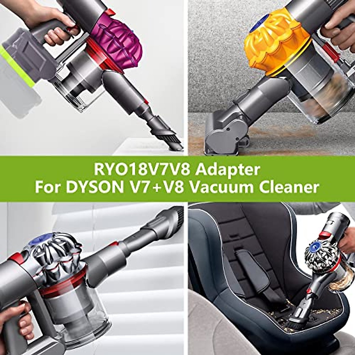 2-in-1 V7/8 Adapter for Ryobi 18V Lithium Battery Convert to for Dys0n V7/8 Handheld Vacuum Cleaner Battery Compatible with V7/8 Animal V7/8 Absolute V7/8 Motorhead Pro V7/8