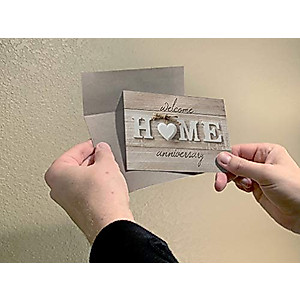 Note Card Cafe All Occasion Greeting Card Set with Envelopes | 36 Pack | Welcome Home Anniversary Design | Blank Inside, Glossy Finish | For Greeting Cards, Housewarming, New Home, Thank You, Realtor