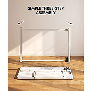 FLEXISPOT 55" White Electric Standing Desk with Drawers, Quick Assembly Home Office Sit Stand Desk with Storage, USB Charging, Computer Desk for Home Office (White Top + Adjustable Frame, Comhar)