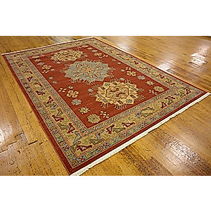 Unique Loom Sahand Collection Traditional Geometric Classic Red Area Rug (7' 0 x 10' 0)