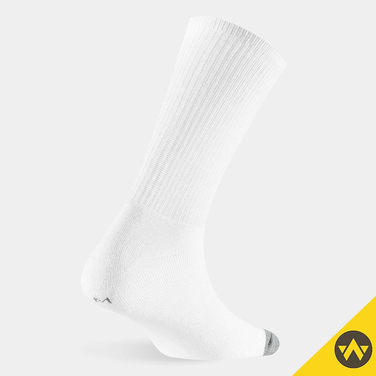WANDER Men's Cushion Crew Socks 3-Pack Running Socks Men Cotton Athletic Sport Work Shoes White 6-8