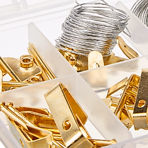 Amazon Basics Picture Hanging Assortment Kit, Brass, 220 Piece Set