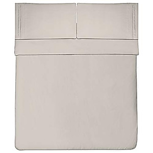 Queen Size Bed Sheets - Breathable Luxury Sheets with Full Elastic & Secure Corner Straps Built In - 1800 Supreme Collection Extra Soft Deep Pocket Bedding Set, Sheet Set, Queen, Beige