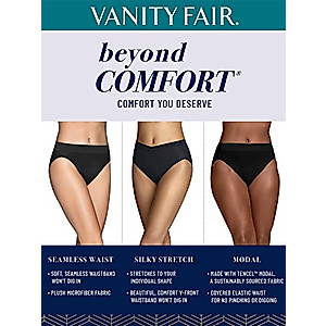 Vanity Fair womens Beyond Comfort Seamless Waist Panties Briefs, Hi Cut - Neutral, 7 US