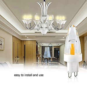 Lxcom Lighting G9 LED Light Bulbs 2W (15W Halogen Equivalent) Dimmable Crystal COB Bulb Warm White 2700K 200LM G9 Base AC110V for Home Lighting, 6 Pack