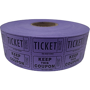 Ticket Guru-Raffle Tickets - (4 Rolls of 2000 Double Tickets) 8,000 Total 50/50 Raffle Tickets (4) Random Colors