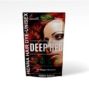 1 Pack Of Deep Red Henna Hair & Beard Color/Dye 100 Grams - Natural Hair Color, Plant-based Hair Dye - The Henna Guys