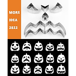 JUSTOTRY Pumpkin Carving Kit with Hammer Safe for kids, Halloween Pumpkin Cutter Tools, Durable Stainless Steel Non-knife Shaped Stencils, Pumpkin Carving Set for Adults, 23 PCS