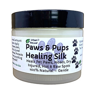 Urban ReLeaf Paws & Pups Silk! Heal, Protect Pets, Dry, Injured, Hot & Raw Spots. Gentle 100% Natural Dog Salve! Shea. Softens Skin & Fur! Relief for Crusty Noses, Torn Pads.