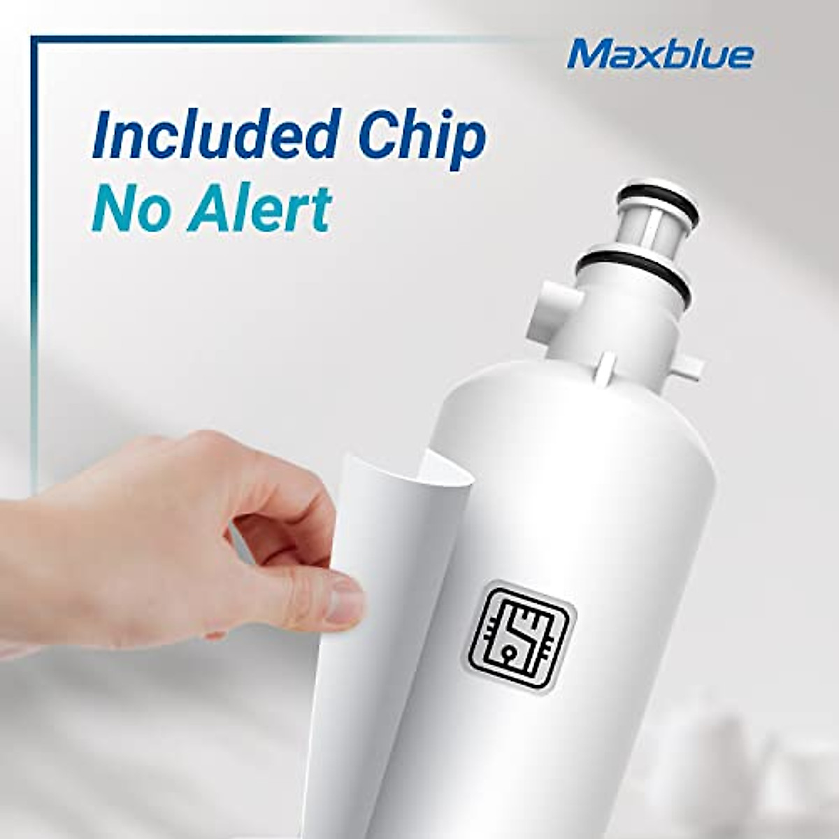 Maxblue RPWFE (with CHIP) NSF 401 Certified Refrigerator Water Filter, Replacement for GE® RPWFE, RPWF, WSG-4, WF277, GFE28GMKES, PFE28KBLTS, GFD28GSLSS, PWE23KSKSS, GYE22HMKES, DFE28JSKSS
