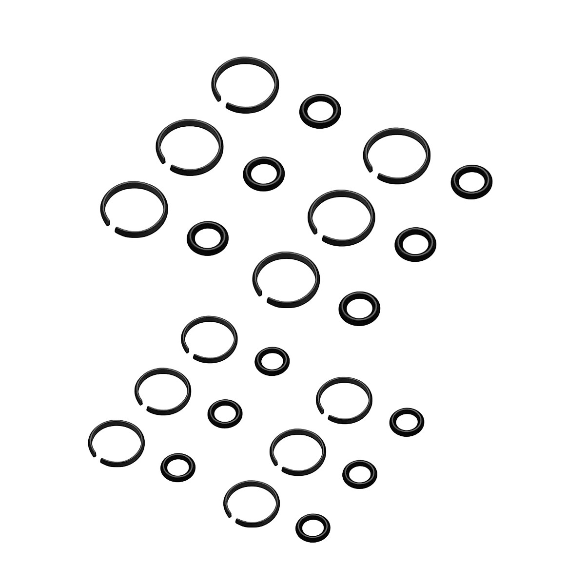 (6+6 Sets) 1/2” Impact Retaining Ring Friction Ring & 3/8” Impact Retaining Ring Friction Ring Anvil Clip with O-Ring for Milwaukee Electric Pneumatic Type Impact Wrench