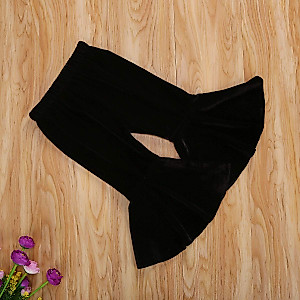 Toddler Bell Bottoms Baby Girls Ruffle Leggings Bell-Bottomed Flare Pants Trousers (E-Black, 6-12 Months)