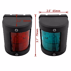 ISURE MARINE Boat Green Starboard and Red Port Side Black Stern LED Navigation Light 90° IP66 Anchor Signal Mast Light
