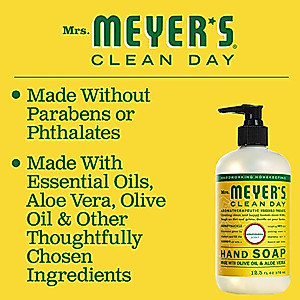 MRS. MEYER'S CLEAN DAY Hand Soap, Made with Essential Oils, Biodegradable Formula, Honeysuckle, 12.5 fl. oz - Pack of 3