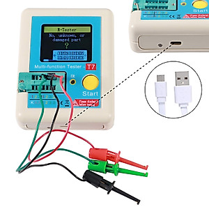 LCR-T7 Transistor Tester TFT Diode Triode Capacitance Meter LCR ESR Meter for Measuring Triodes Diodes Resistors Capacitors, Inductors, Thyristors