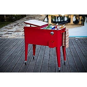 Permasteel 80 Quart Portable Cooler in Red