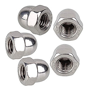 BQLZR 304 Stainless Steel Cap Acorn Hex Nut M6 Right Hand Threads Marine Replacement for 2007 XC90 Plate，Replacement for 2009 S-60 Pack of 10