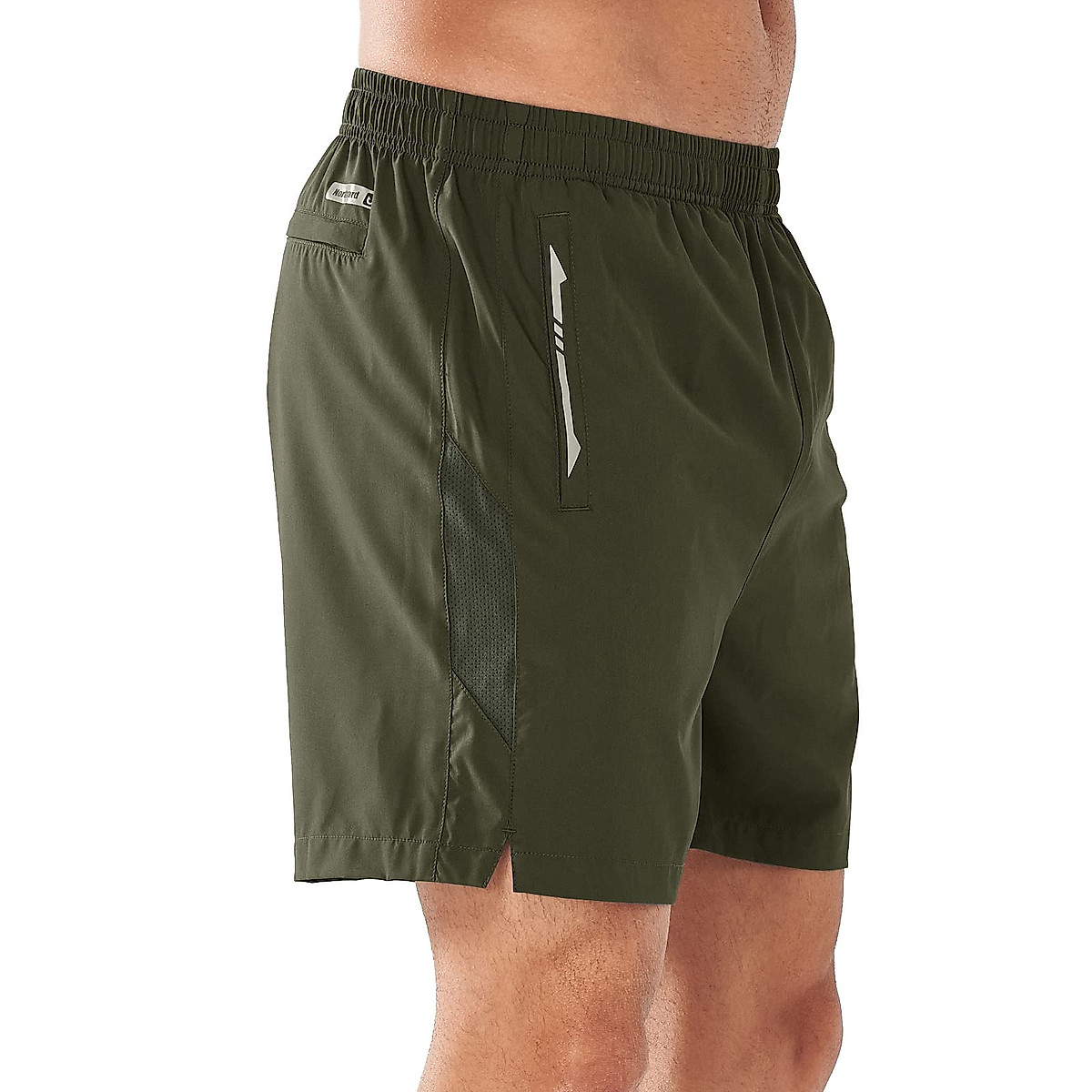 NORTHYARD Men's Running Athletic Shorts 5 inch Workout Gym Tennis 7'' Short Quick Dry Active Training with Zipper Pockets ARMYGREEN-L