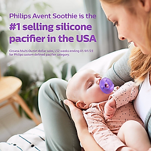 Philips AVENT Soothie Pacifier, Pink/Purple, 0-3 Months, 4 Pack, SCF190/42