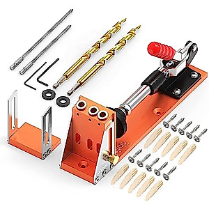 XDOVET Pocket Hole Jig Kit, Professional and Upgraded All-Metal Pocket Screw Jig