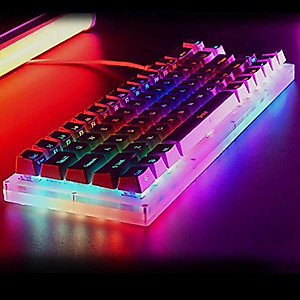 Womier 66 Key Custom Mechanical Keyboard Kit 65% 66 PCB CASE How swappable Switch Support Lighting Effects with RGB Switch led (Womier66 G Bluie x1)