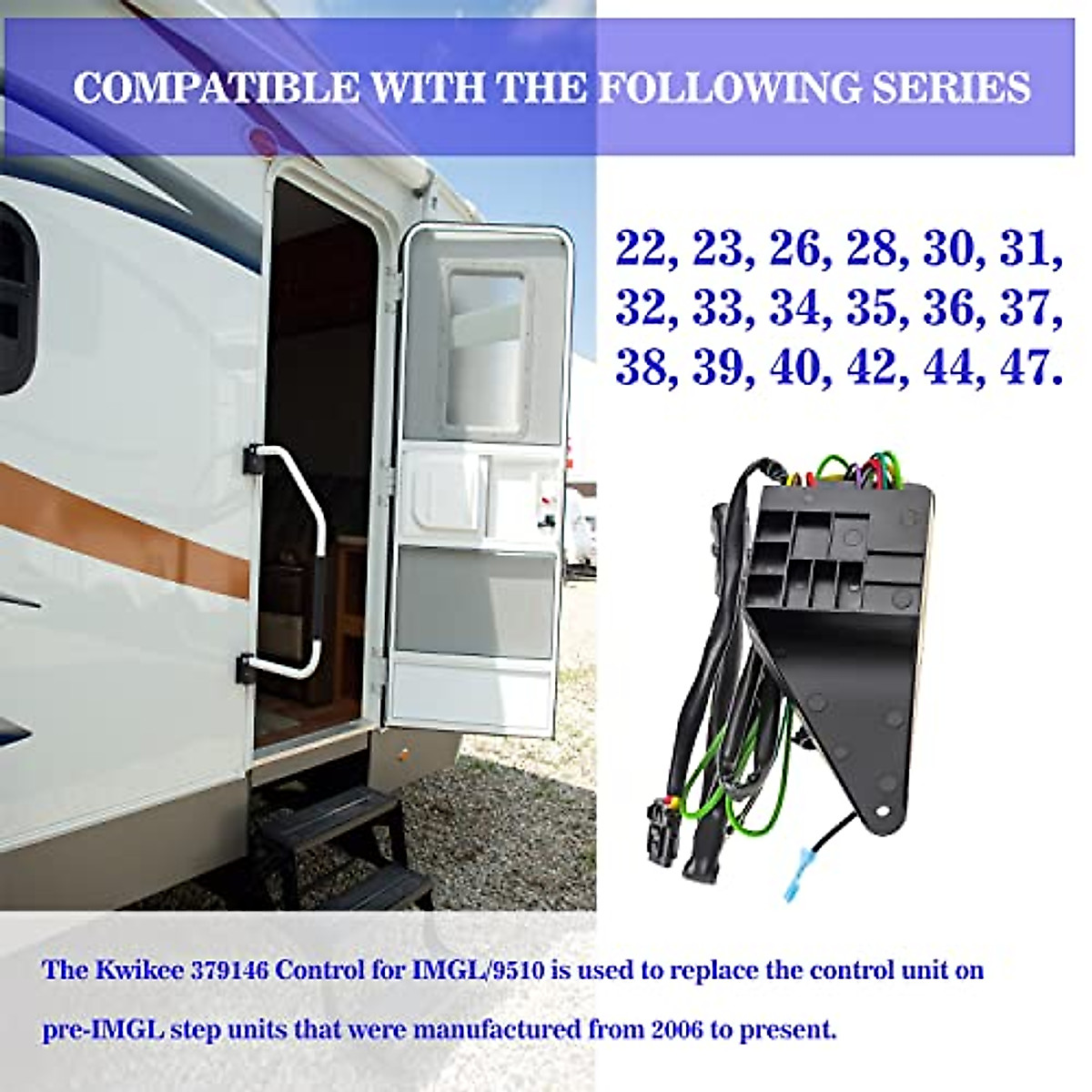 ANSIKE Electric Step Replacement 9510 Control Unit Assembly for RV IMGL/9510 Step Control Compatible with Kwikee